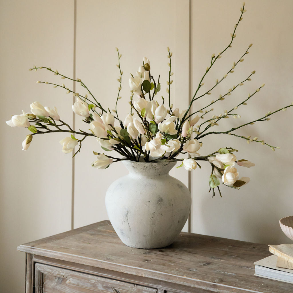 Large Stone Rustic Antique White Vase – Tilly and Ted Homeware